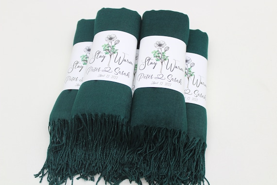 Forest Green Pashmina Shawl Bridesmaid Shawl Personalized - Etsy