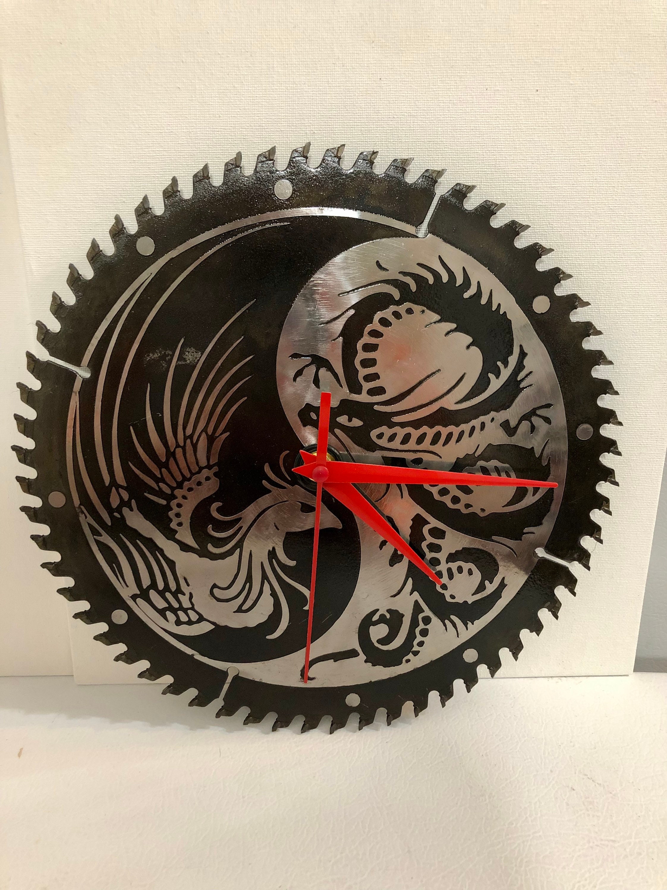 10 Inch Ying Yang Sawblade Clock - Etsy