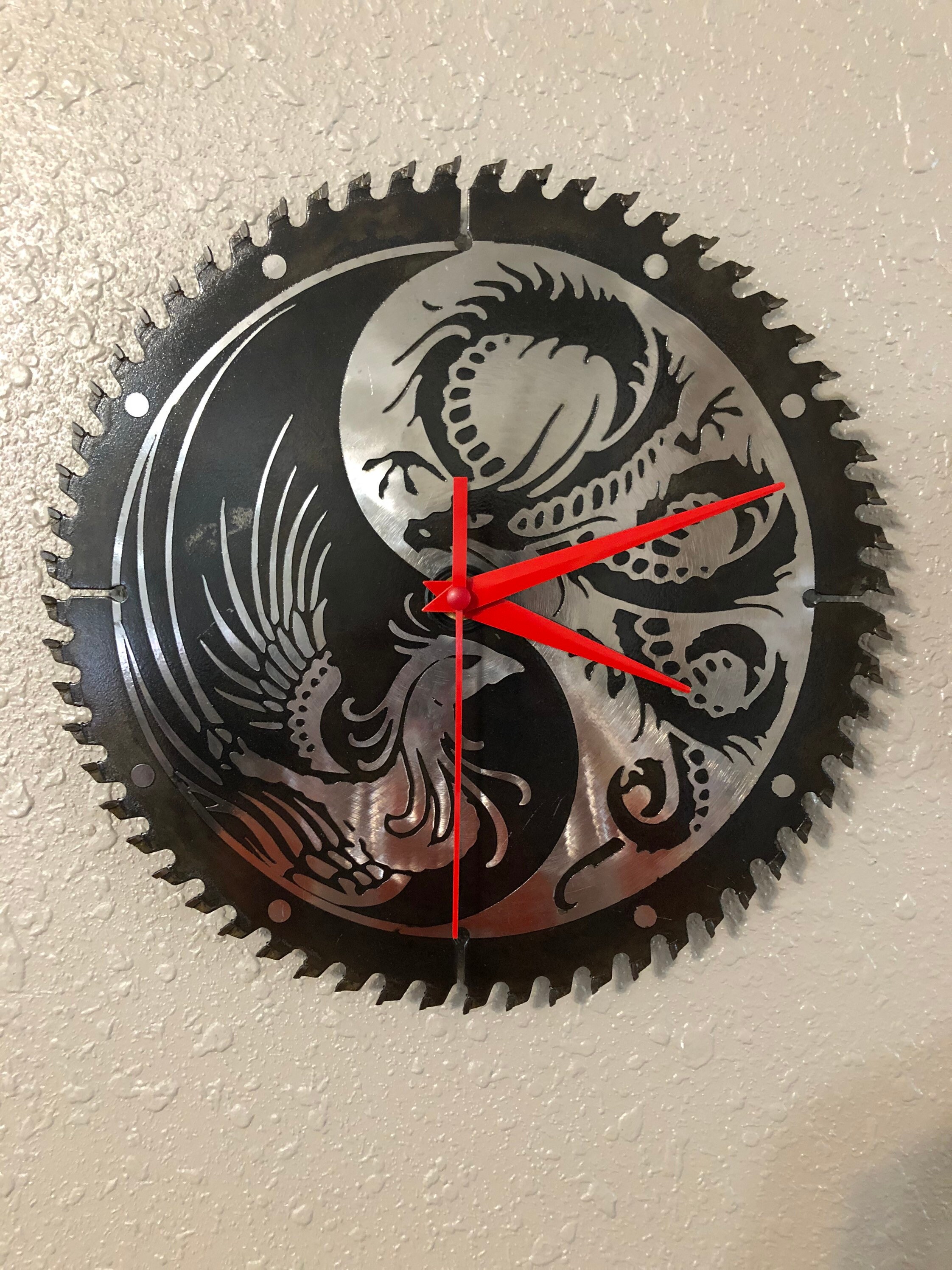 10 Inch Ying Yang Sawblade Clock - Etsy