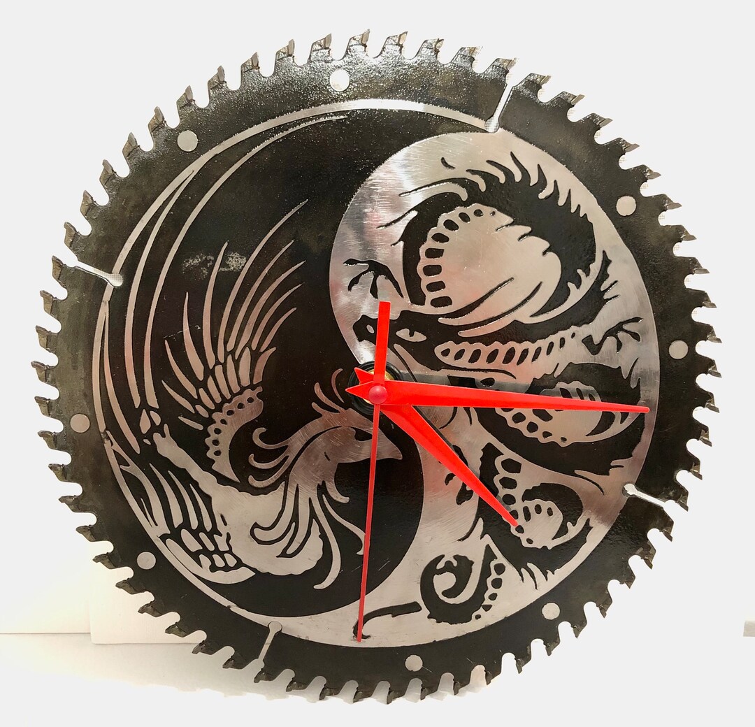 10 Inch Ying Yang Sawblade Clock - Etsy