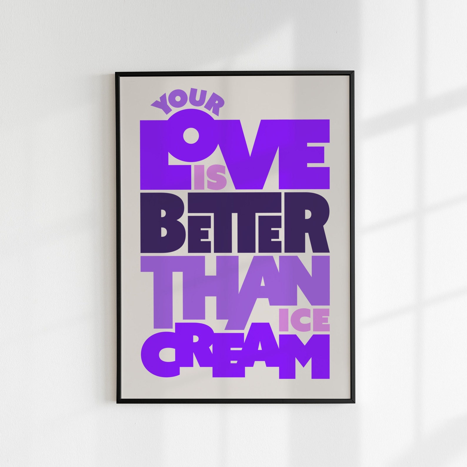 Ice Cream Lyric Print Wall Art Poster Valentine's Groovy Retro ...