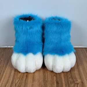 Custom Fursuit Cosplay Feetpaws Blue Fursuit Foot Cosplay Fluffy ...