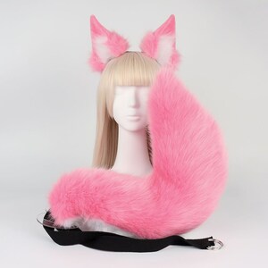 Pink Cosplay Cat Furry Fursuit Set Include Handpaws, Shoes, Ears and ...