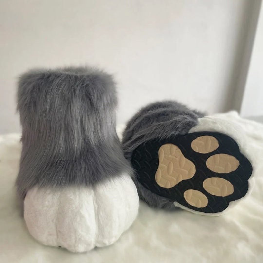 Grey Wolf Cosplay Feetpaws Grey Furry Suit Foot Cosplay - Etsy Australia