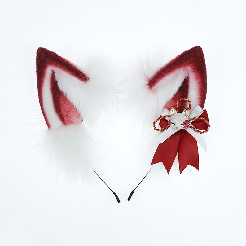 Fox Bow Ears and Tail Set Cosplay Fox Headdress and Tail - Etsy