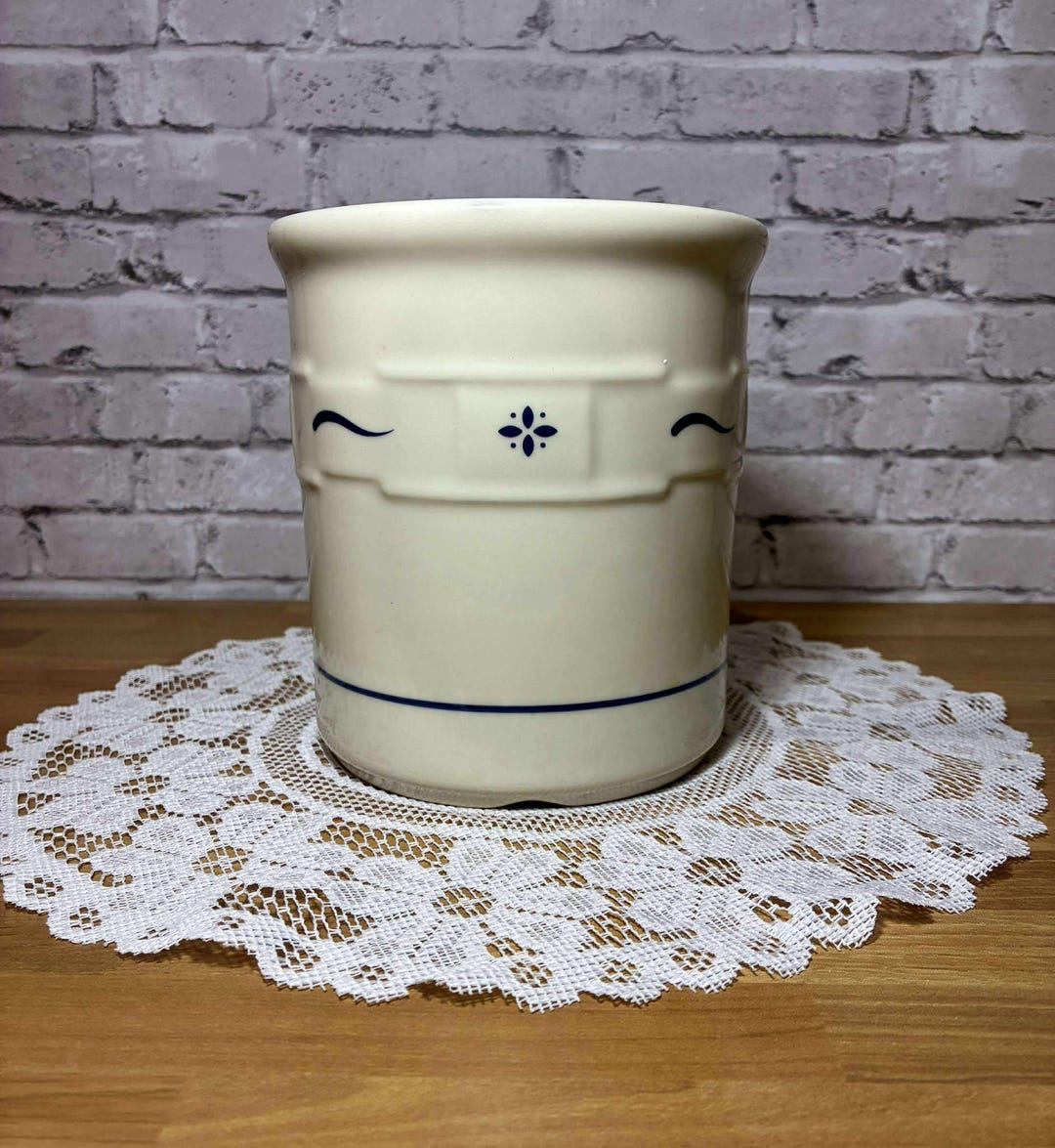 Longaberger 1 Quart Crock – Vintage Pottery Stoneware Kitchen Utensil ...