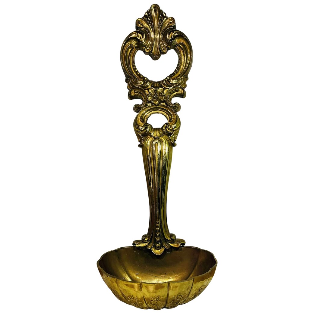 Vintage SYROCO 32" X 12" Gold Wall Plaque Hanging Spoon Ladle Planter ...
