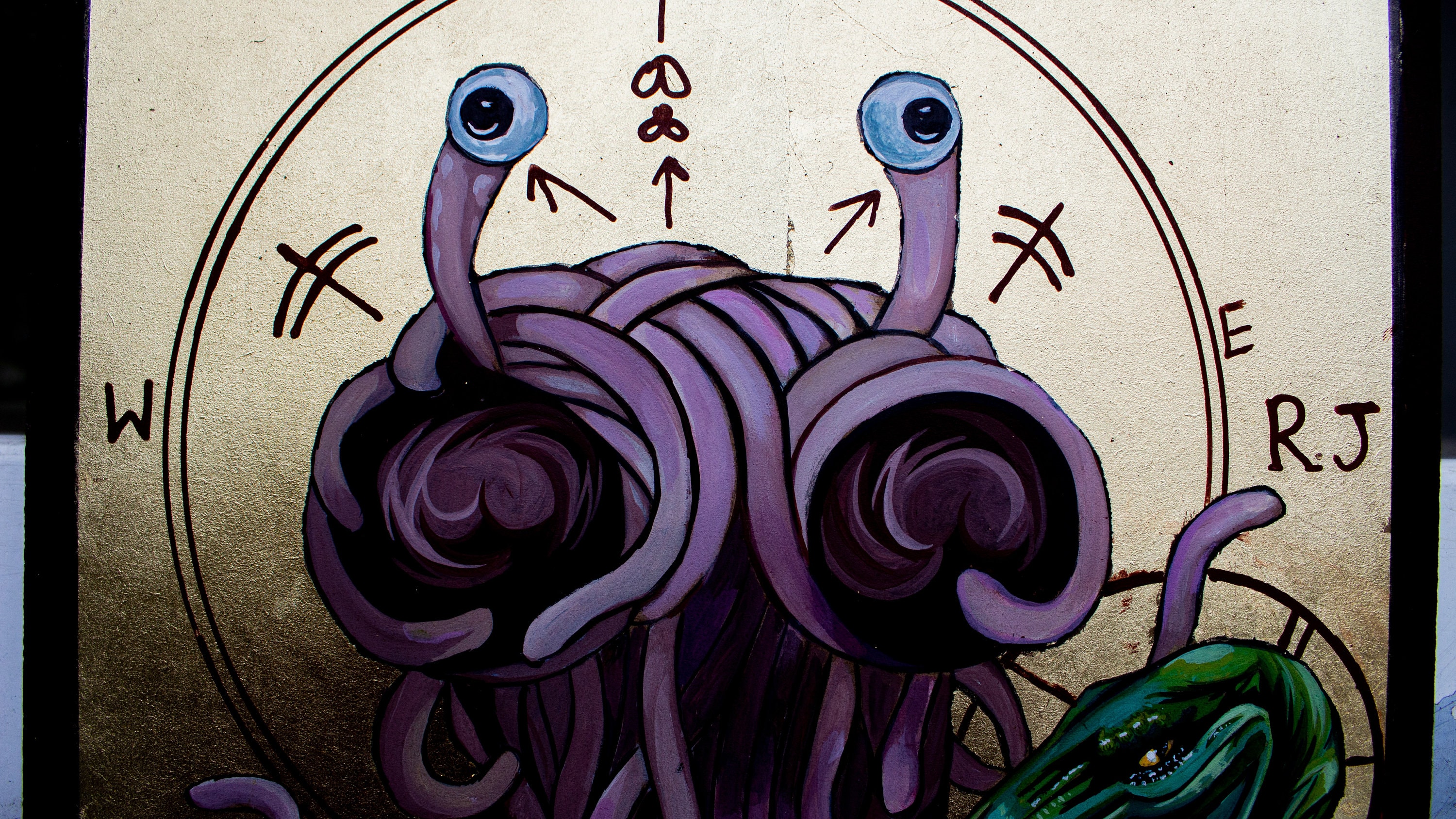 Flying Spaghetti Monster Pastafarian Art / Original Handmade - Etsy