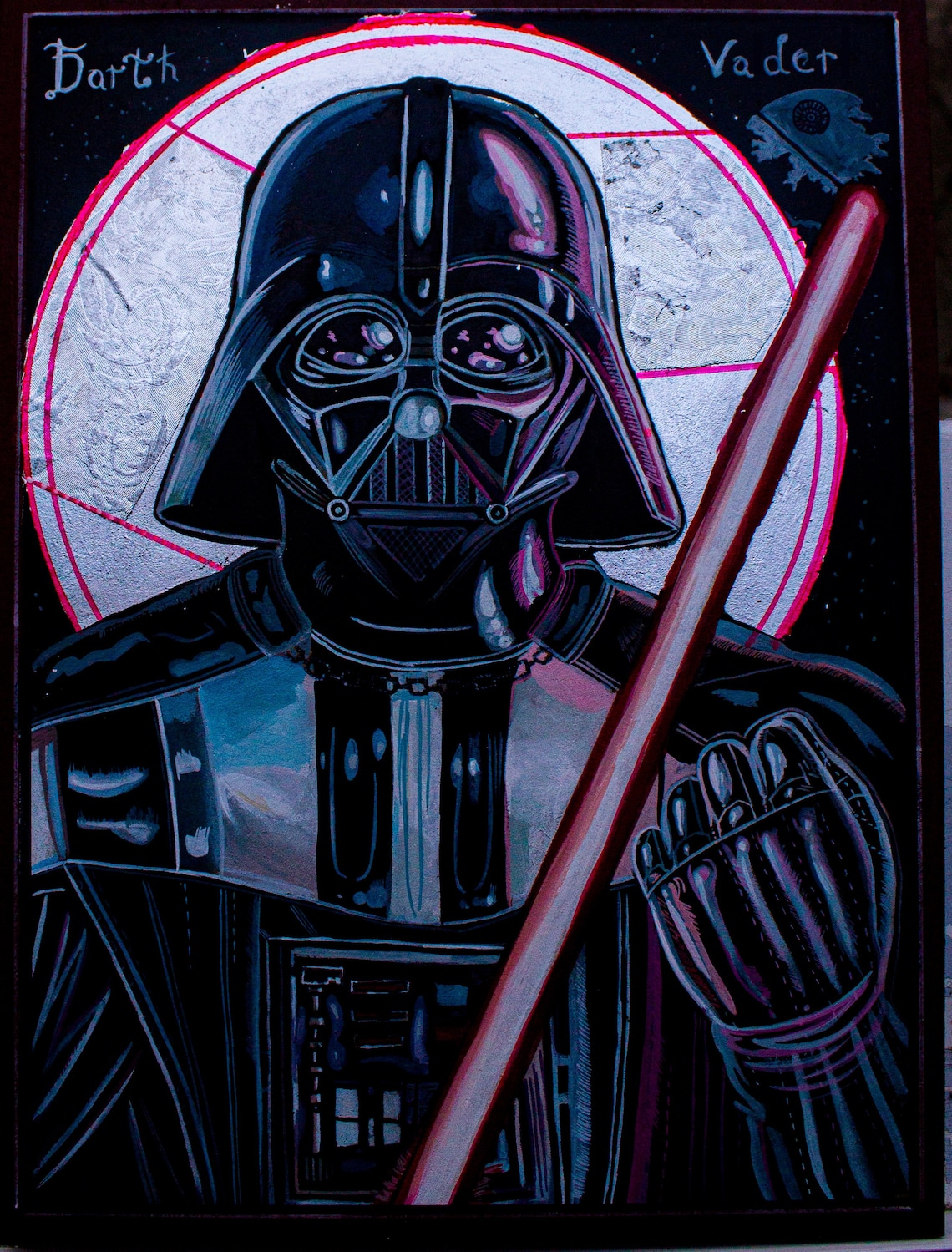 Darth Vader Star Wars Art Original Handmade Or Print Etsy