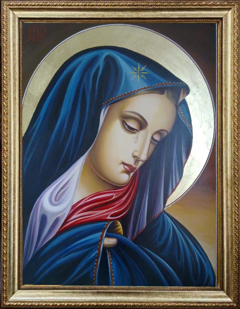 Icon of the Blessed Virgin Mary: Weeping / Orthodox/ Christians ...