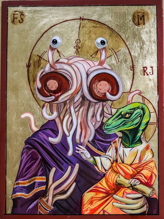 Flying Spaghetti Monster Painting