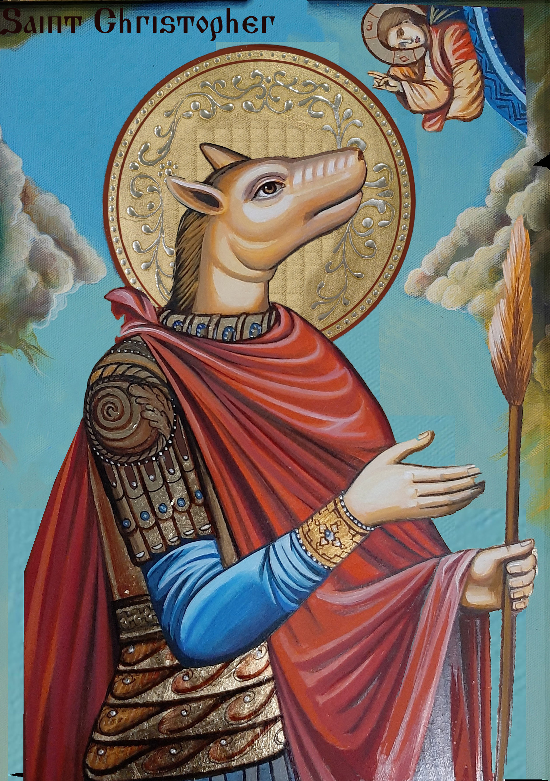 Saint Christopher the Dog Head (cynocephaly) Greek Orthodox Bulgaria ...