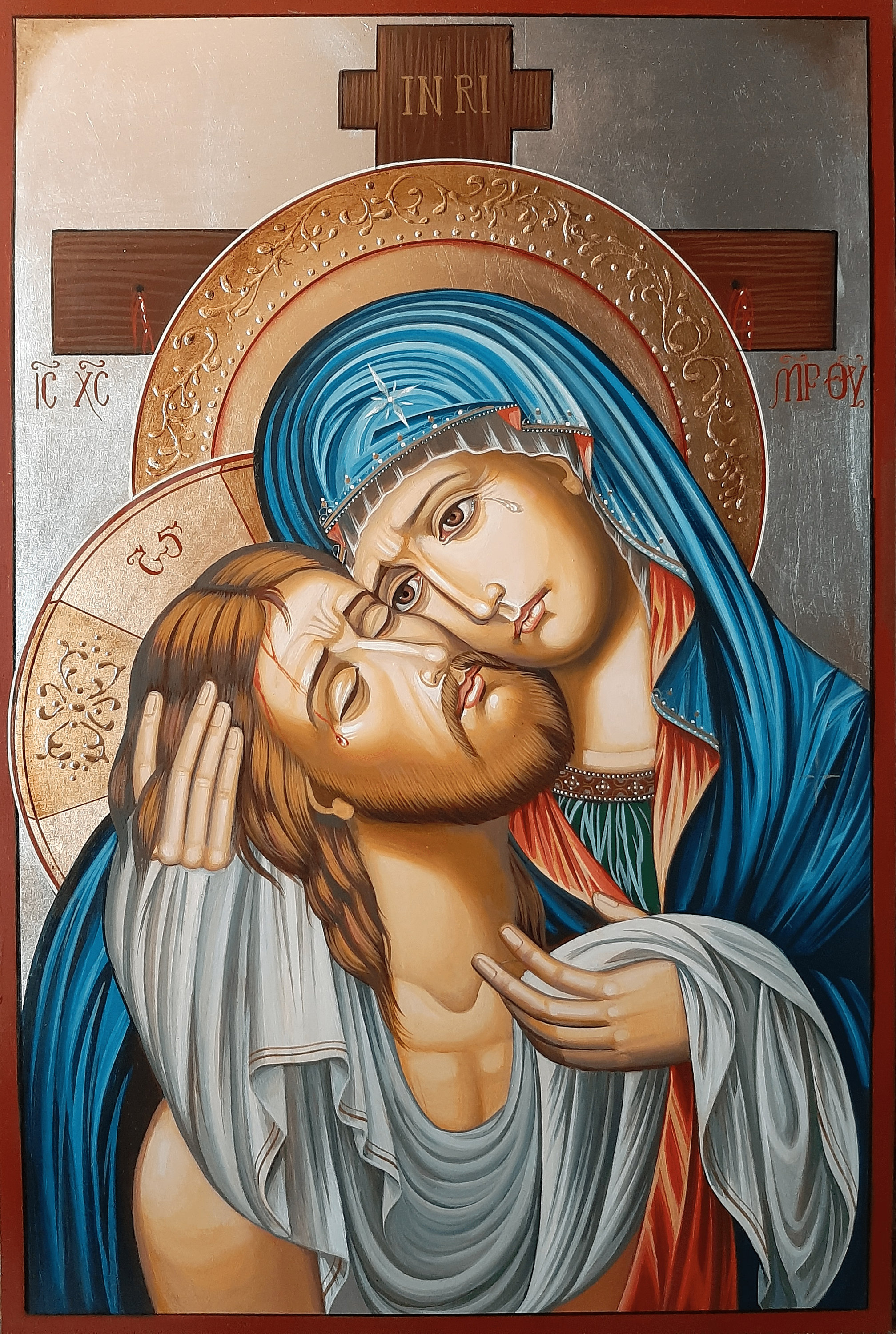 Handmade Pieta Icon: Greek Orthodox Byzantine Art Wood Plaque - Etsy