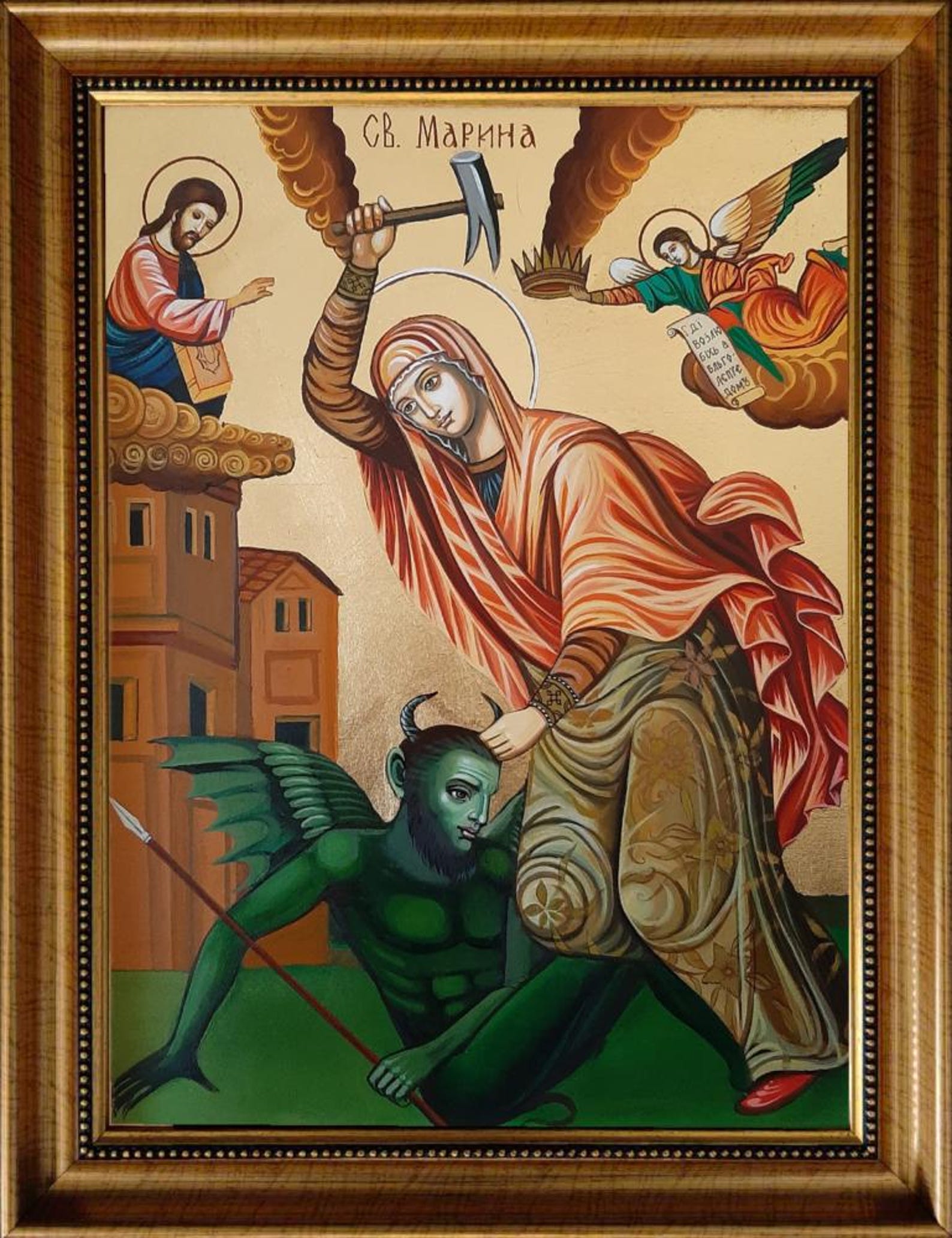 Hand-painted Saint Marina Icon: Orthodox Christian Wall Art - Etsy
