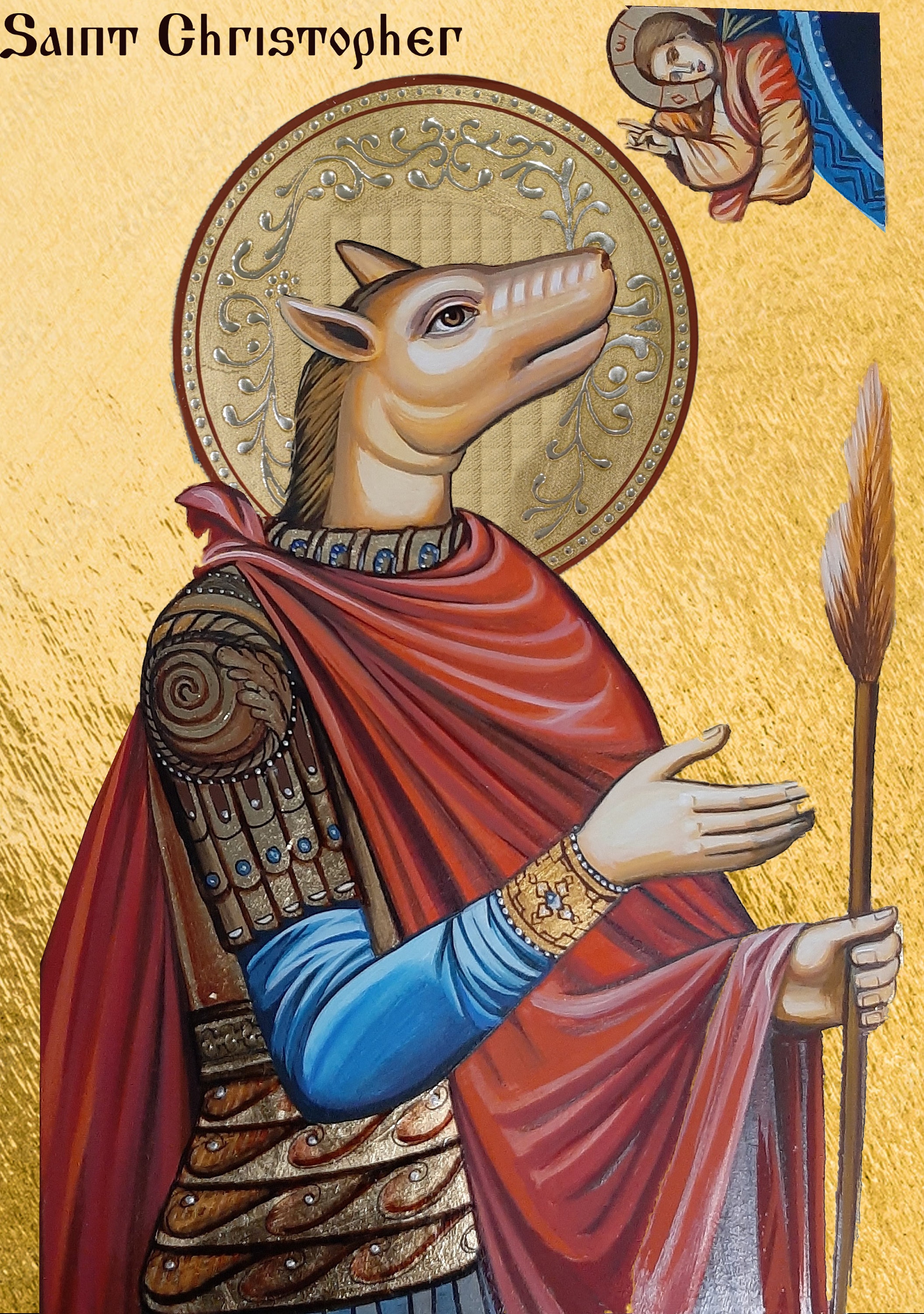 Saint Christopher the Dog Head (cynocephaly) Greek Orthodox Bulgaria ...