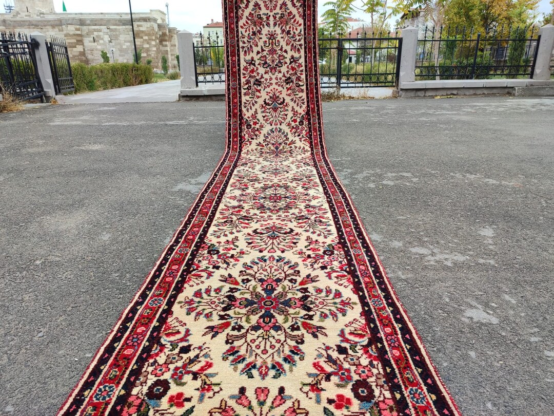 Persian Long Rug 3x19 Antique Runner, Vintage Christmas Decor, Turkish ...