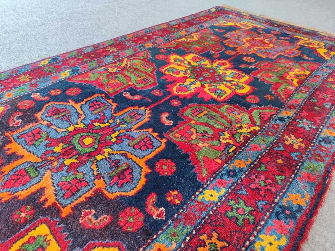 Persian Rug 4x6, Antique Rug, Heriz Rug, 4x6 Vintage Rug, Caucasian Rug ...