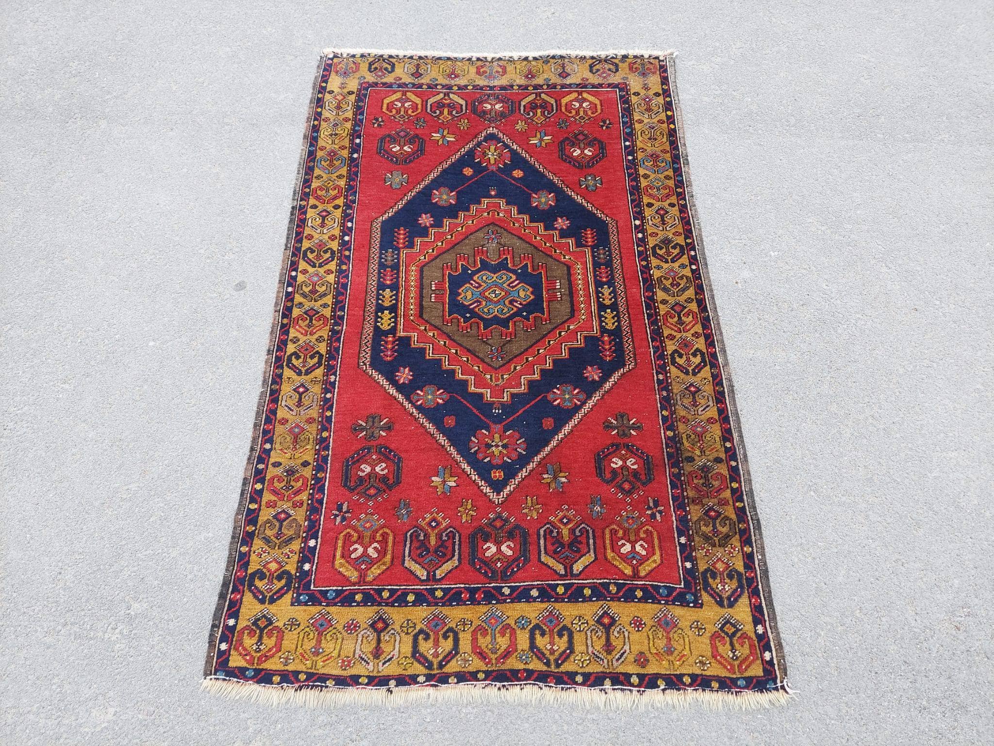 Turkish Rug Antique 3x5 Red Rug 3x5 Turkish Rug Red Oushak - Etsy