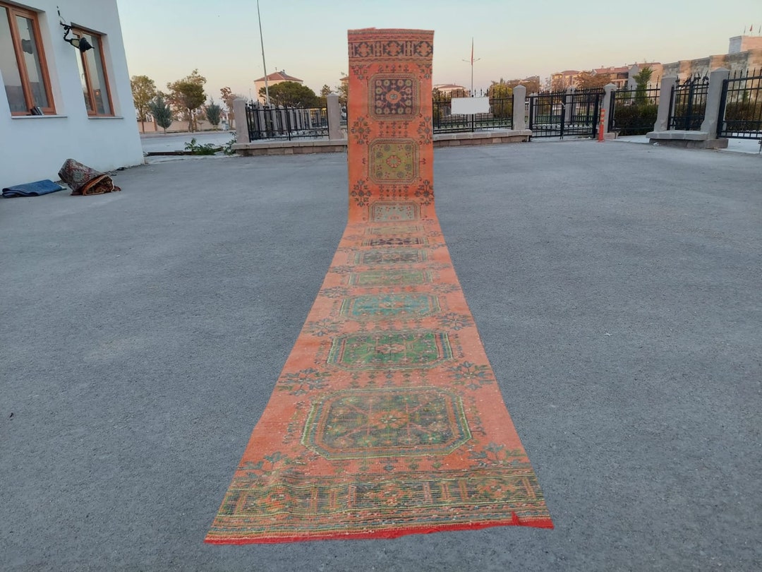 Turkish Runner 20 Feet, Extra Long Runner, Stair Rug, 2x19 Oushak Long ...
