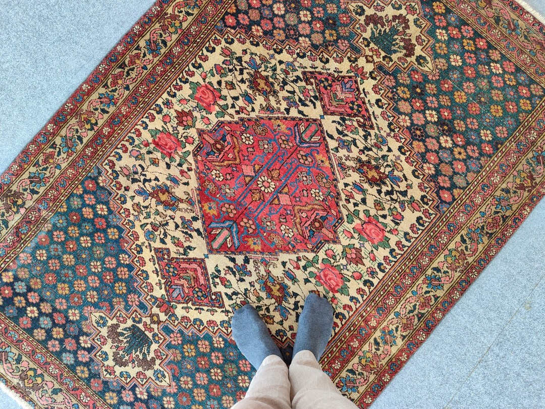 Persian Rug 4x6, Caucasian Heriz Shiraz Rug, Antique Rug, 4x6 Bedroom ...