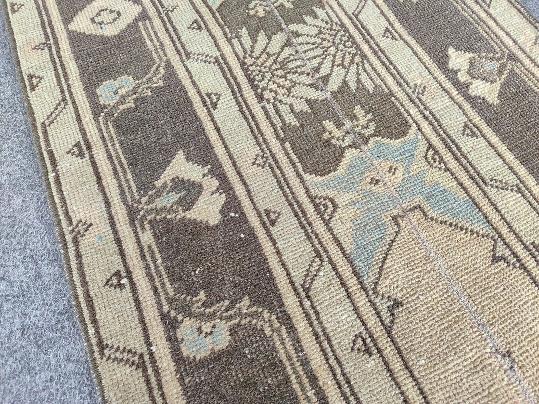 Vintage Runner Rug 12 Feet, Turkish Stair Rug, Skinny Muted Runner 2x12 ...