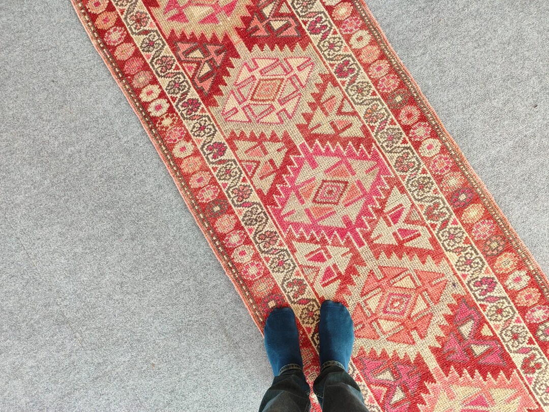 Herki Runner 3x12, Red Tribal Rug Runner, Persian Runner 3x12 Vintage ...