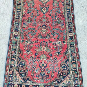 Heriz Antique Runner 3x10 Rug, Red Vintage Runner Wool, Oriental Rugs ...
