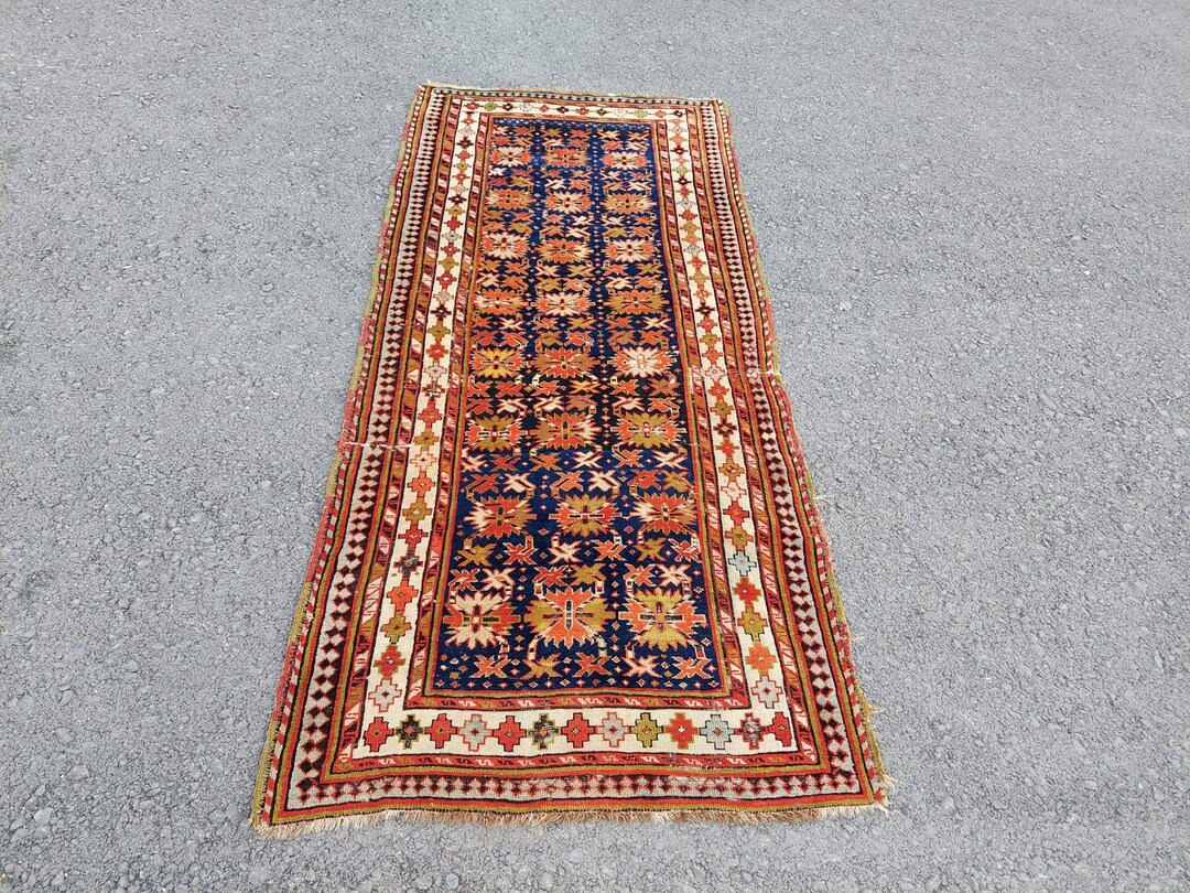 3x7 Caucasian Rug Vintage, Azerbaijan Talish Rug, Antique Carpet, 3x6 ...