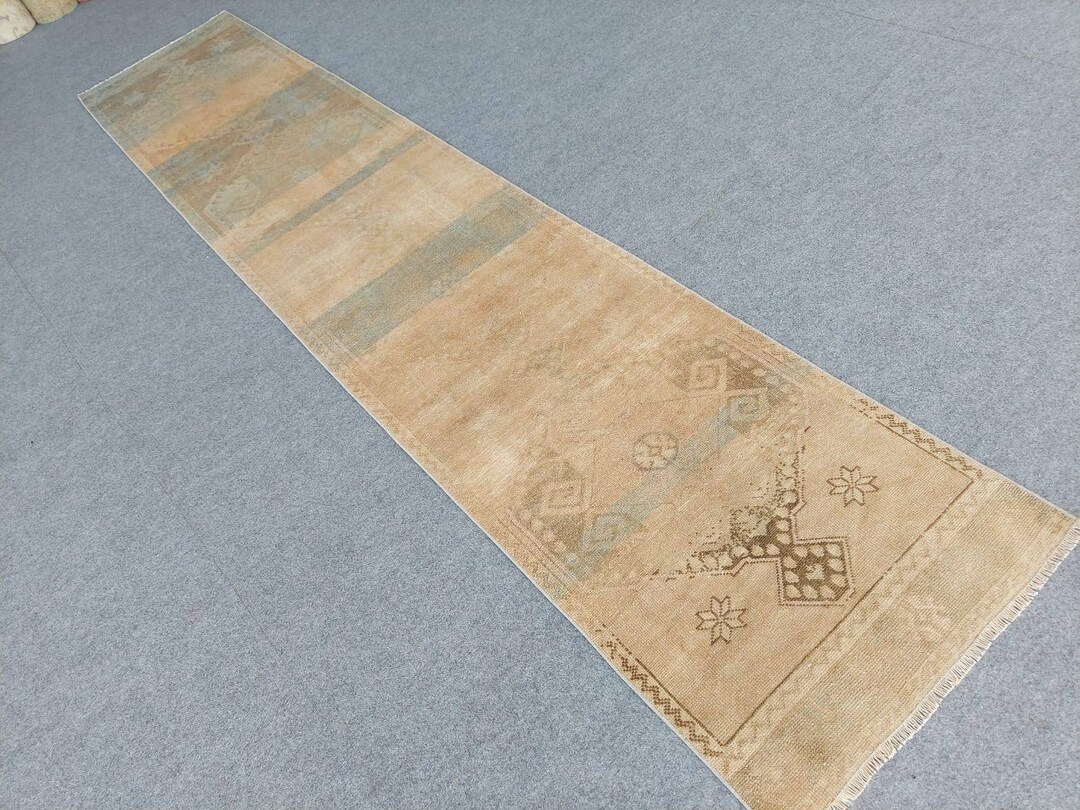 Kurdish Runner Neutral 3x13, Vintage Runner Long, 12 13 Foot Stair ...