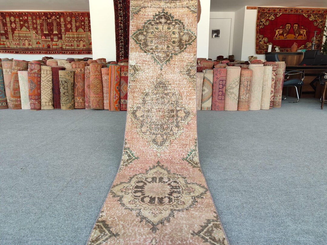 Runner Rug 14 15 Ft, Long Vintage Stair Hallway Rug, 2x14 Turkish ...