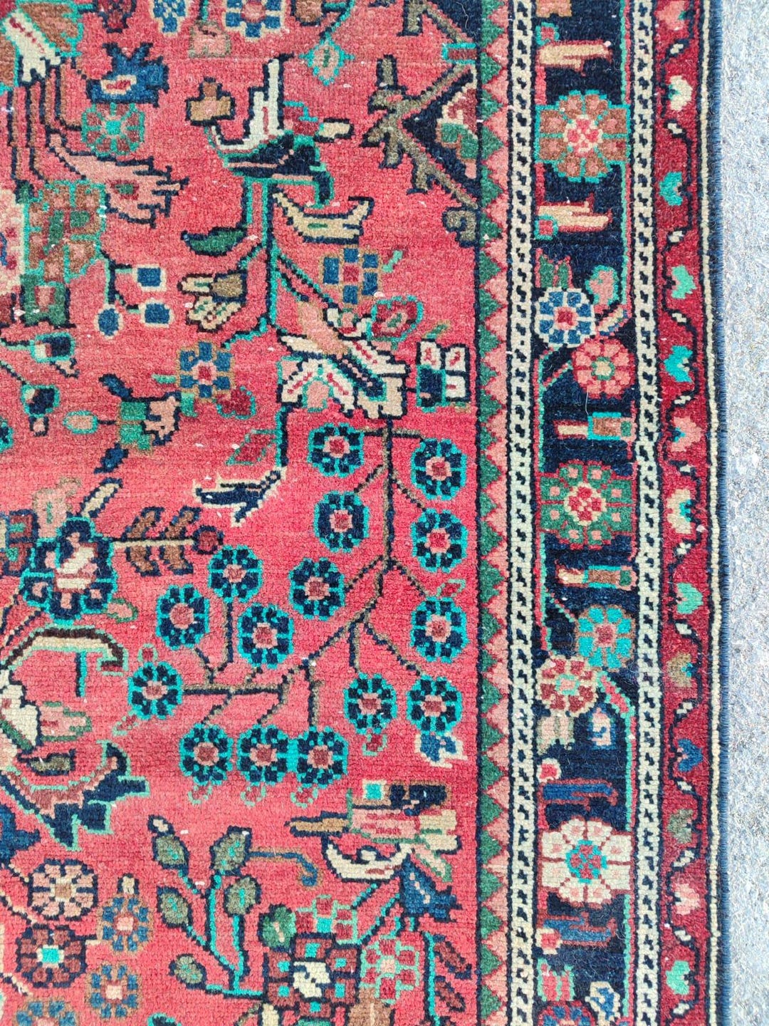 Heriz Antique Runner 3x10 Rug, Red Vintage Runner Wool, Oriental Rugs ...