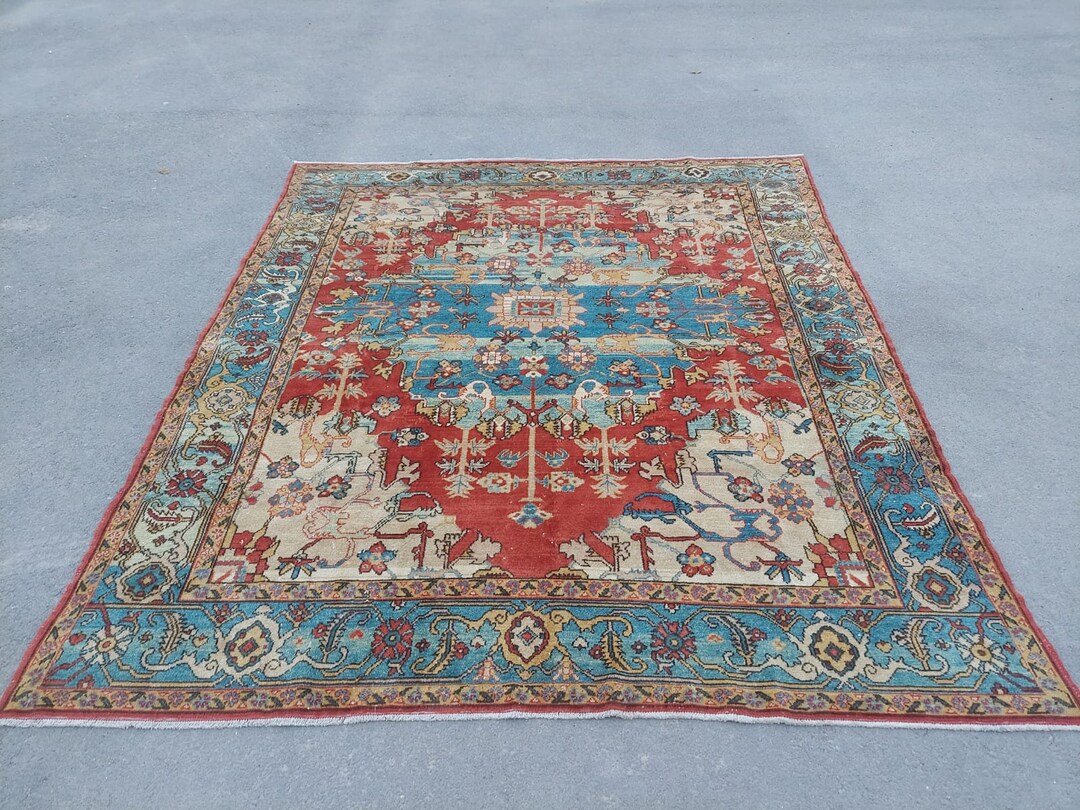 Persian Rug 8x10, Heriz Rug, Antique Rug, Persian Area Rug, 8x10 Rug ...