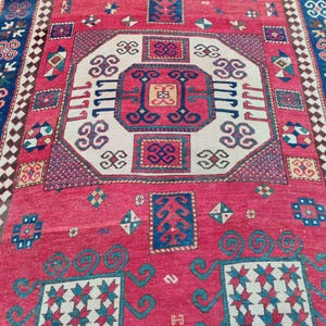 1800s Antique Karachopf Rug, Caucasian Old Rug, Red Rug, Azerbaijan ...