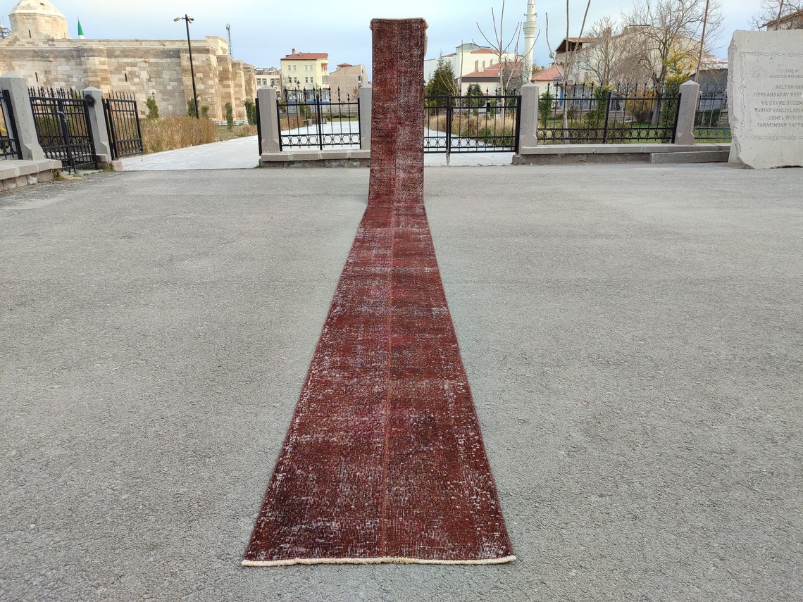 Vintage Long Runner 23 Foot, Brown Runner Rug, Turkish Runner 2x23 ...