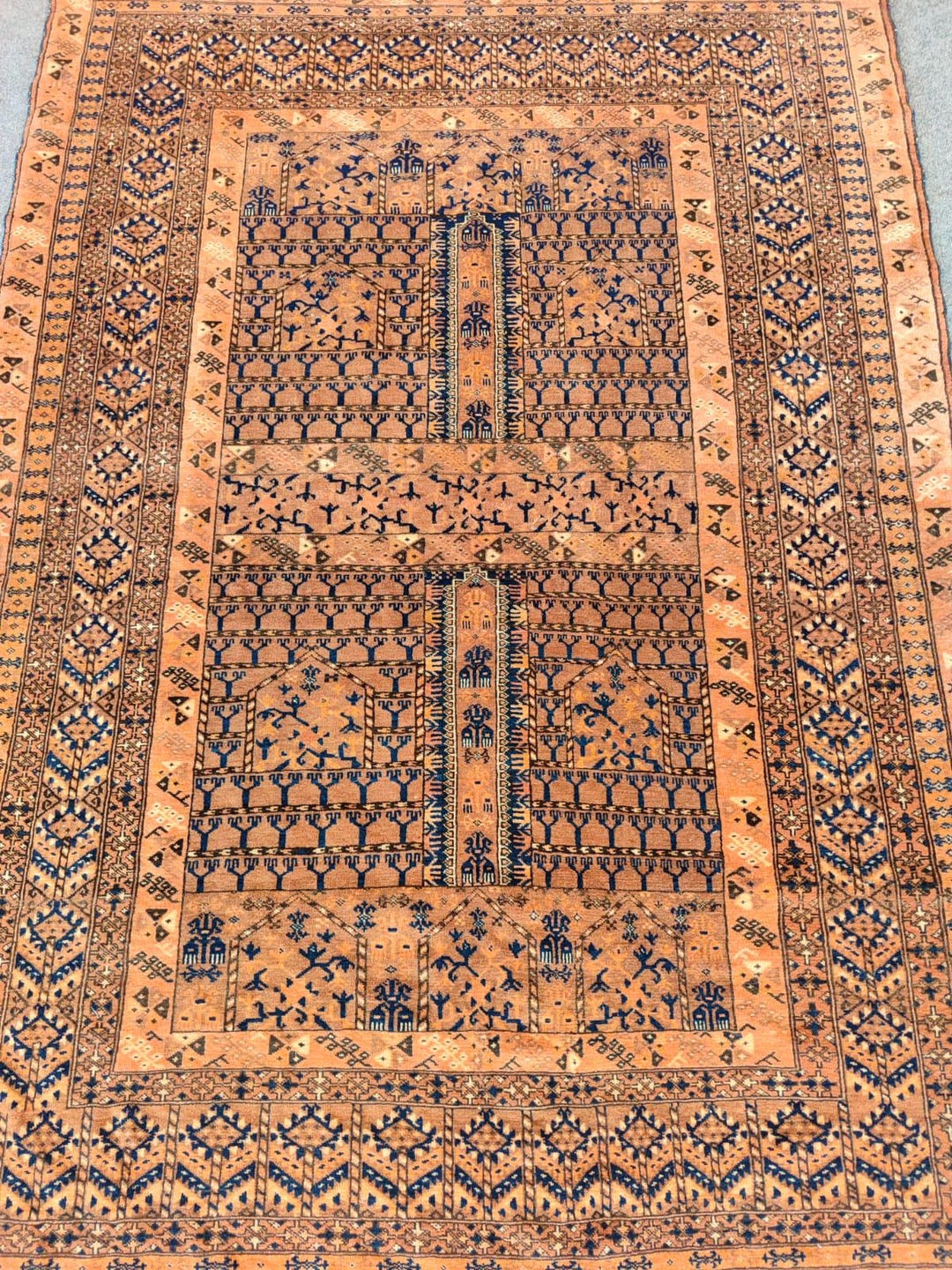 Turkoman Rug 4x6, Vintage Yellow Rug, Turkmen Rug, Gold Persian Rug 4x6 ...