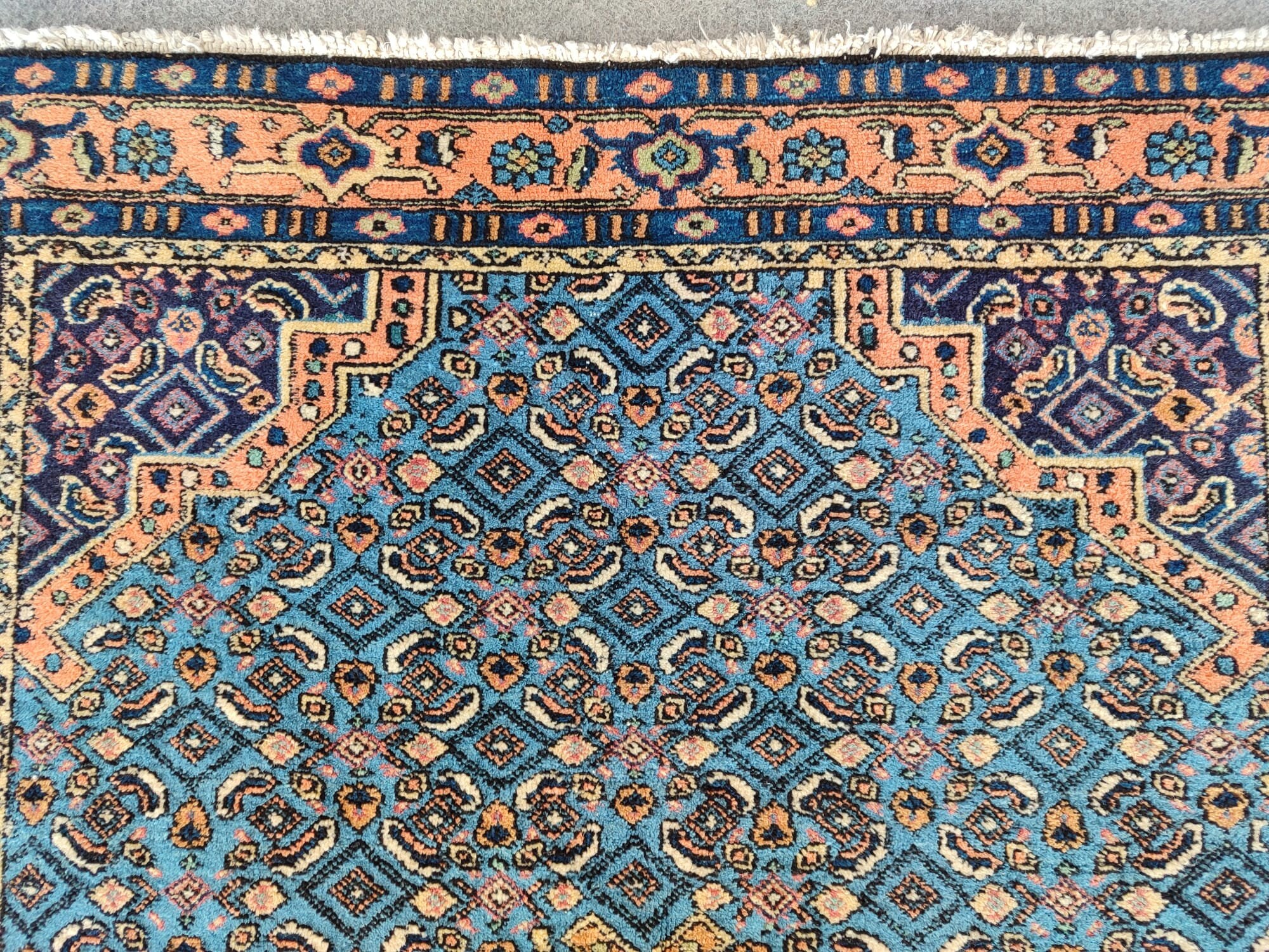 Antique Persian Rug 4x6 Area Blue Turkish Rug Caucasian - Etsy