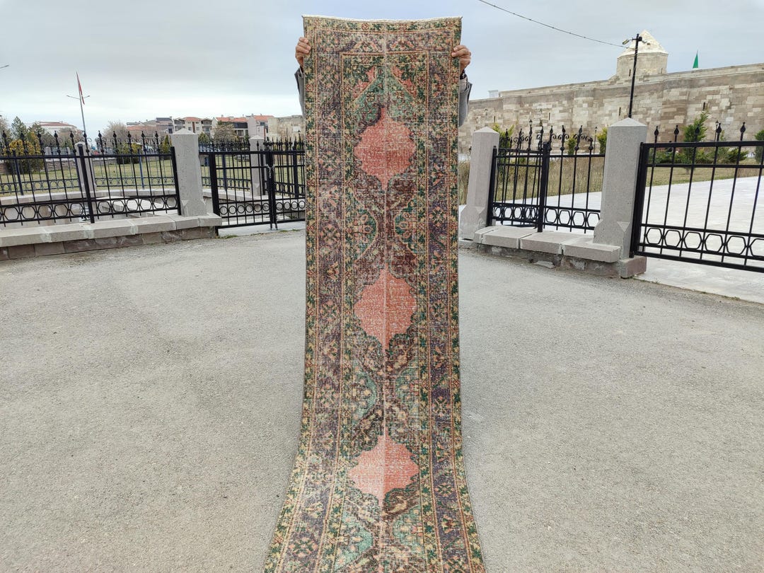 Stair Runner Rug 2x20, Long Runner Neutral, 2x20 Turkish Runner, Muted ...