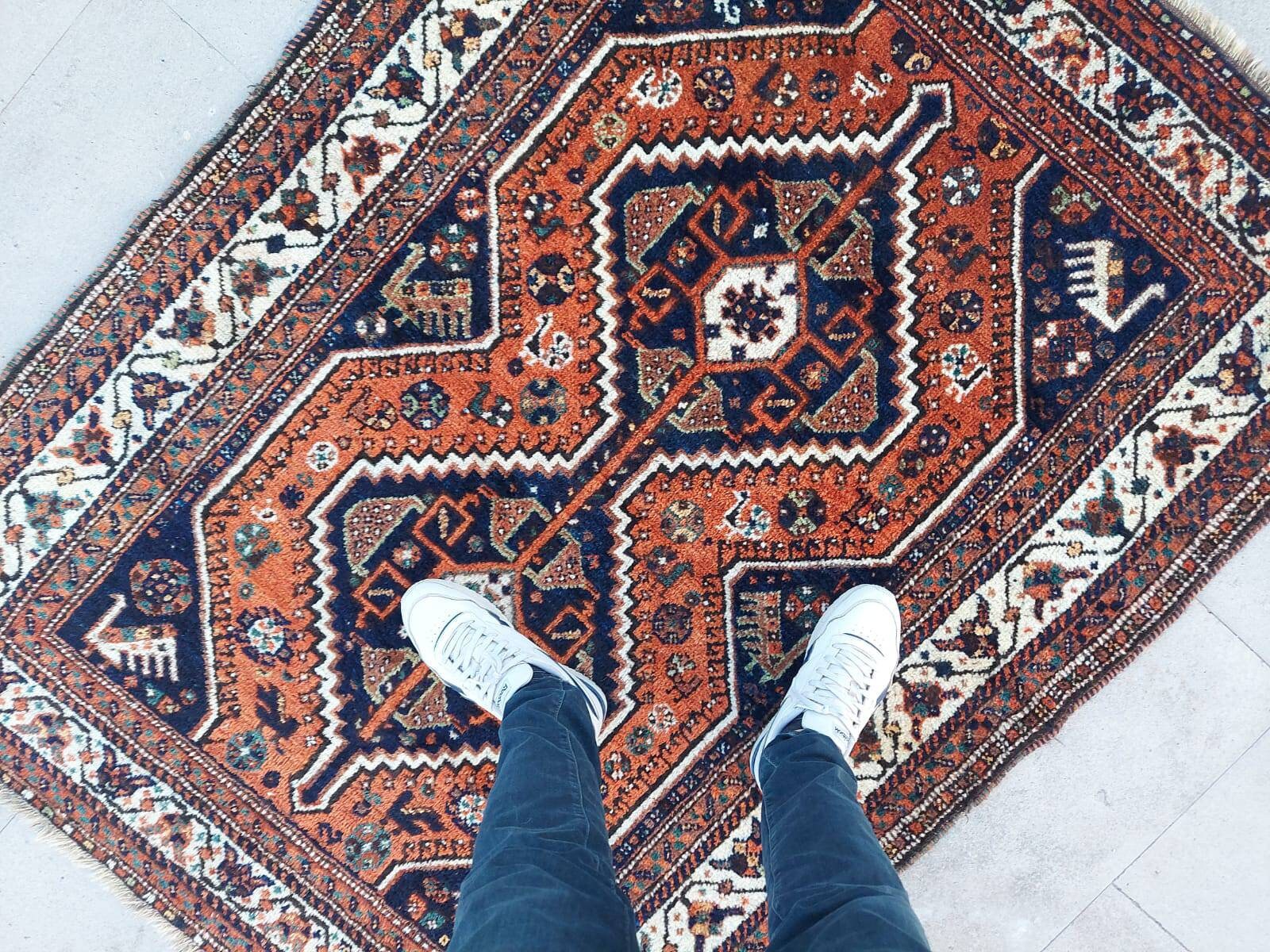 4x5 Persian Rug, Antique Rug, Heriz Rug Vintage, Caucasian Rug, Antique ...