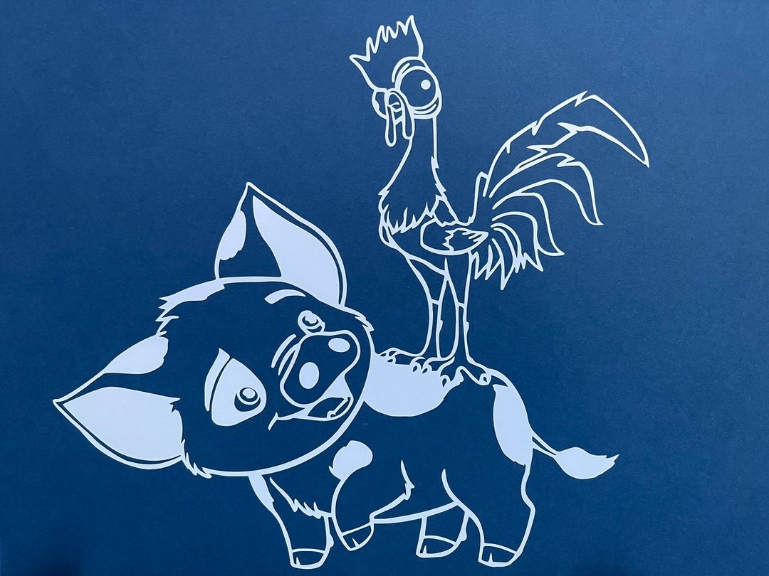 Moanna-inspired Fan Art Hei Hei Riding Pua SVG for Cricut or Silhouette ...