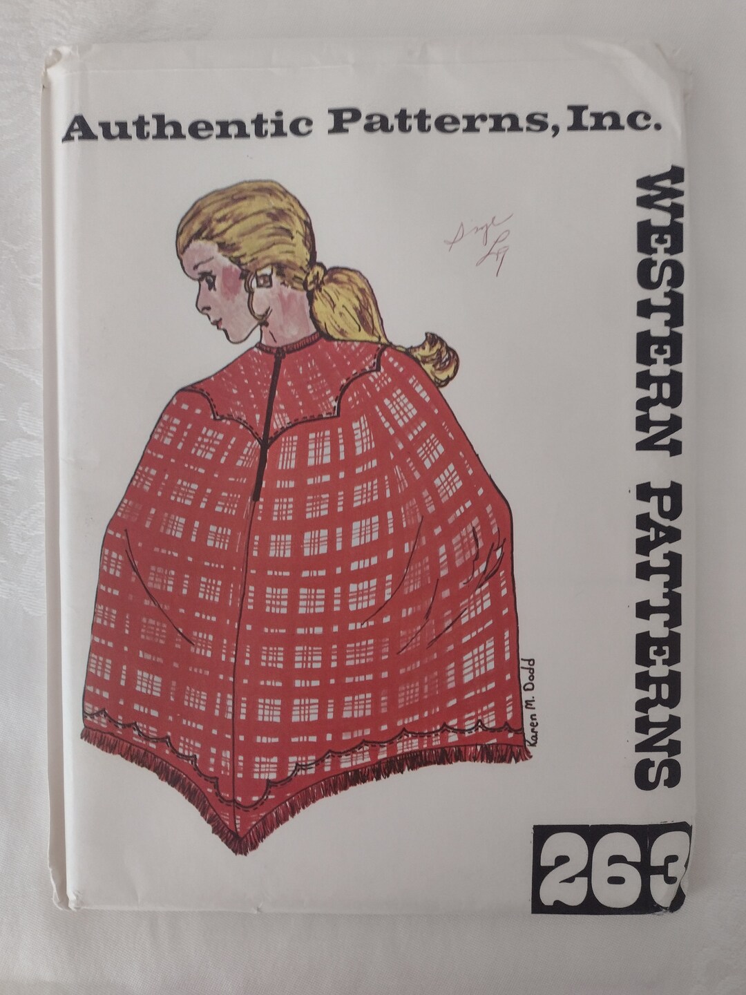 Authentic Patterns 263 - Ladies' Western Poncho Pattern - Scalloped ...