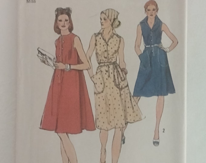 Simplicity 8930 Vintage 70s Outfit Sewing Pattern Pleated Mini Skirt or ...