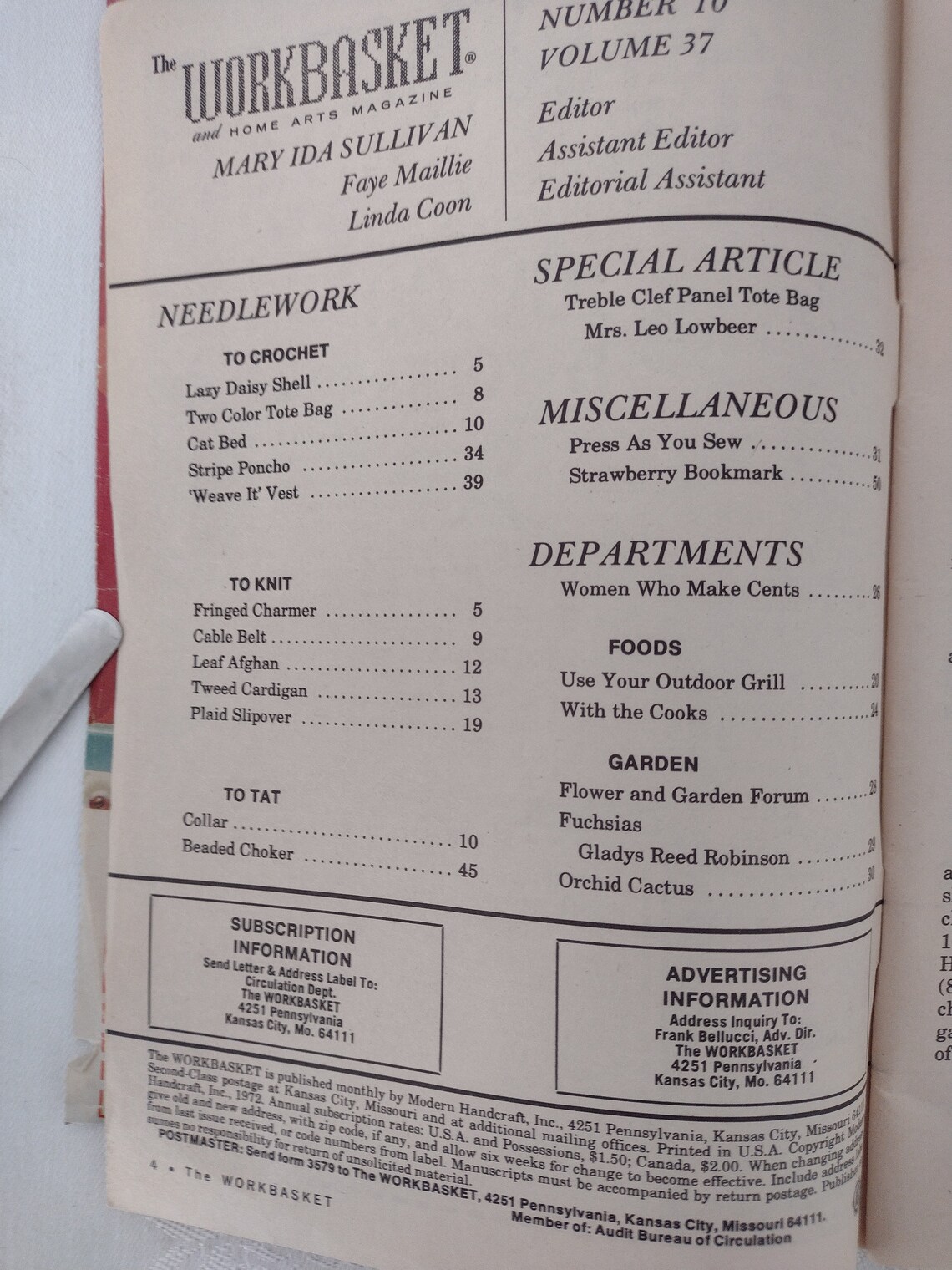 The Workbasket July 1972 - Patterns for Knit, Crochet, Tatting ...