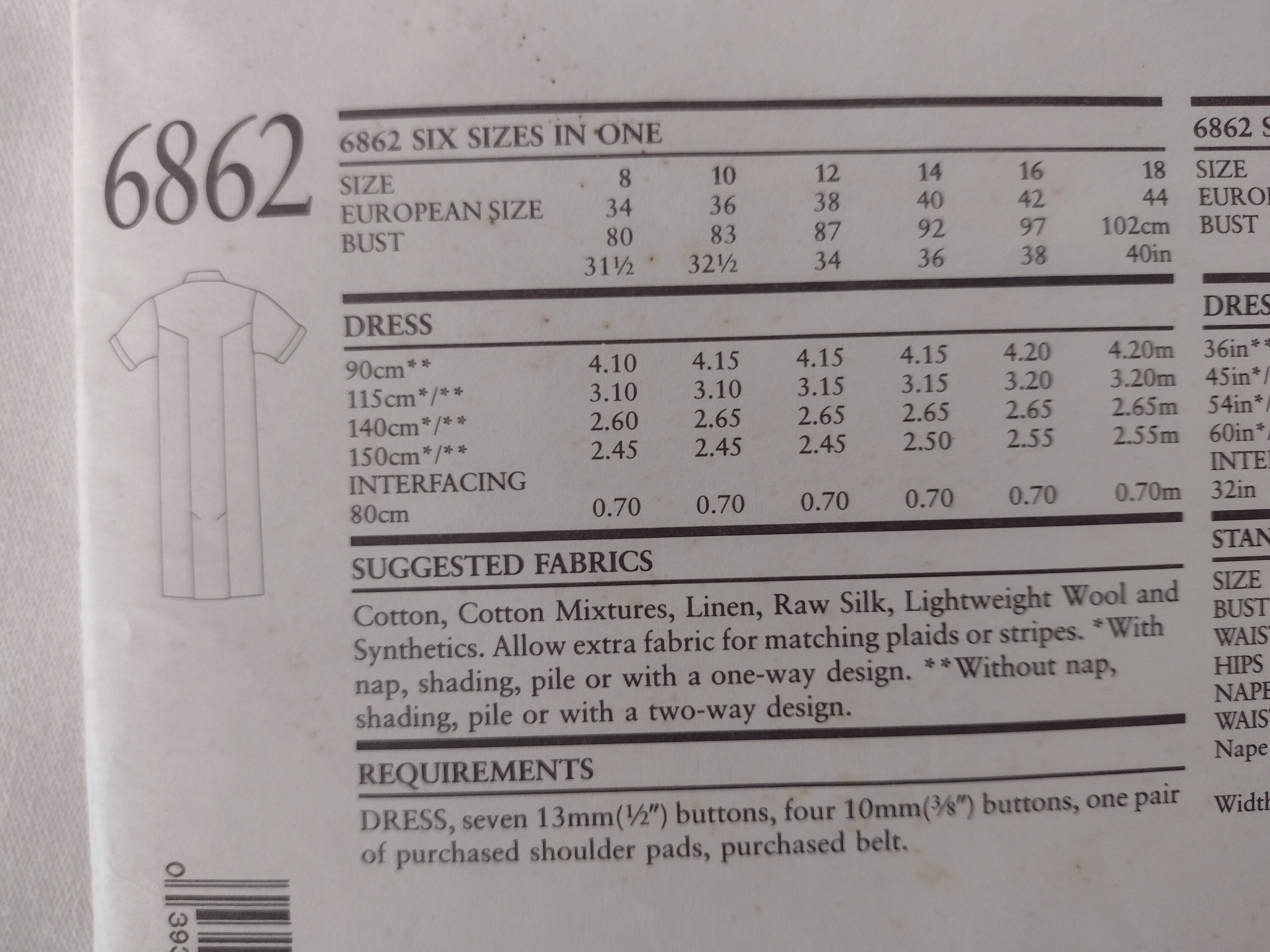 New Look 6862 FF 80s Safari Dress Pattern W-flap Pockets and Slanted ...