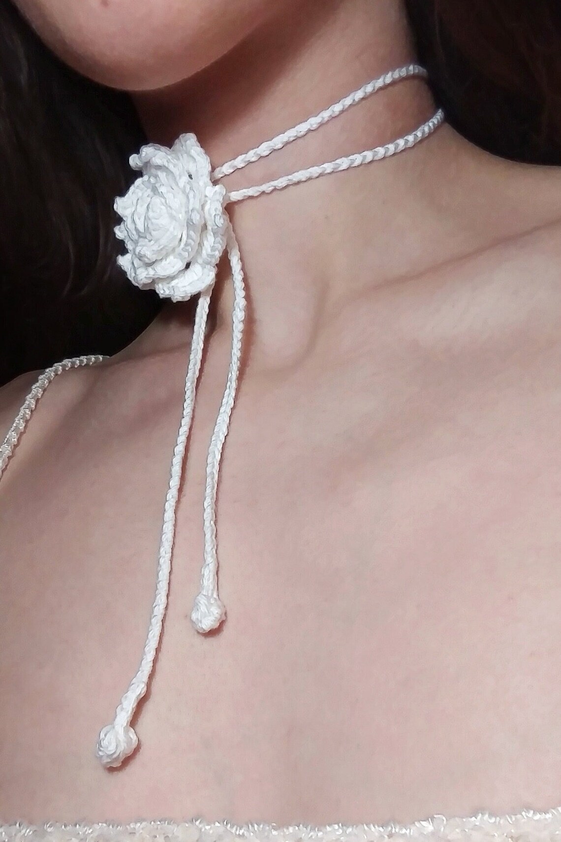 Choose From 3 Plain White Flower Chokers Small, Medium or Large ...