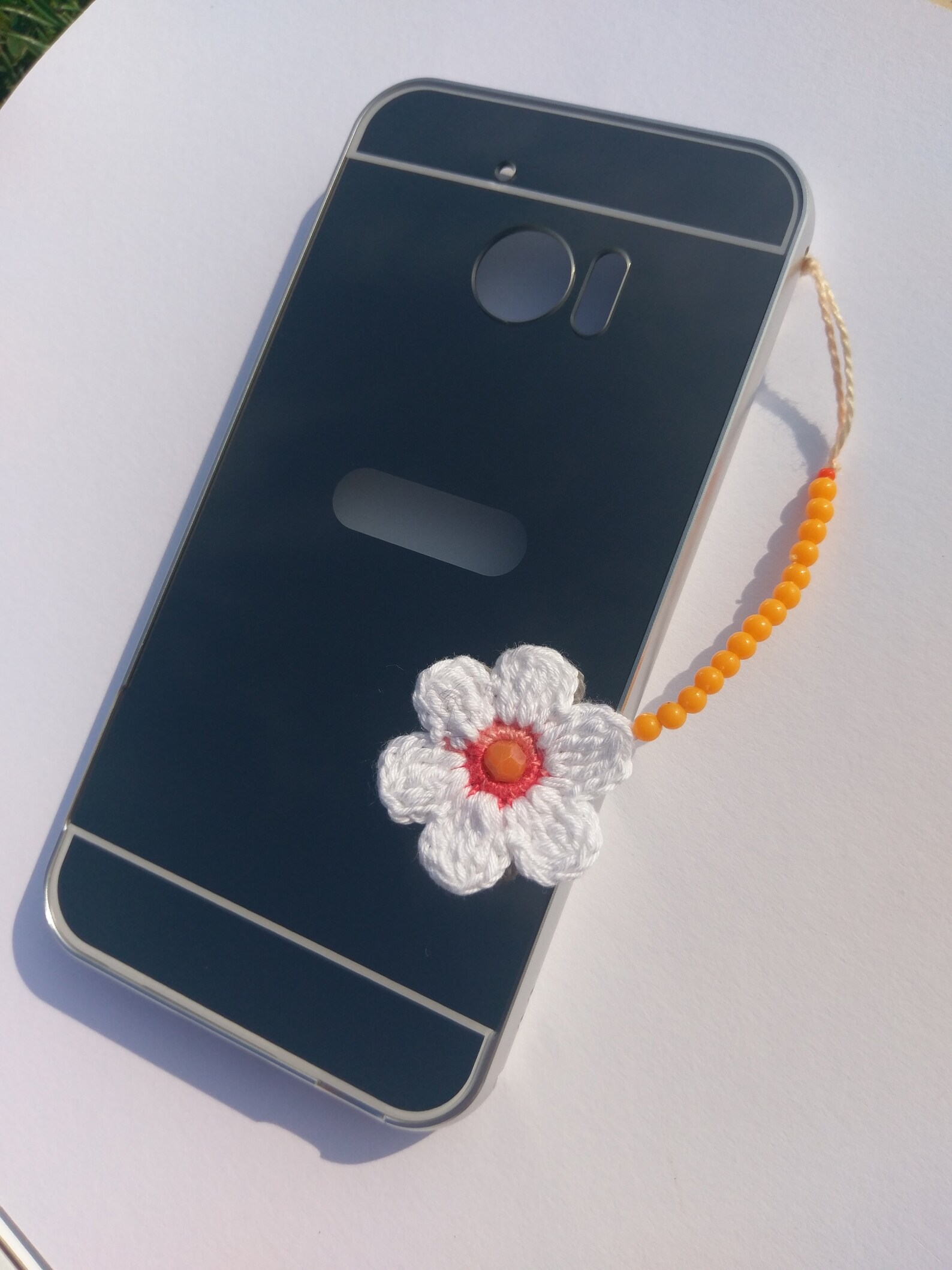 Handmade Phone Charm, Crochet Daisy Flower Strap, Y2K Dangling Lanyard ...