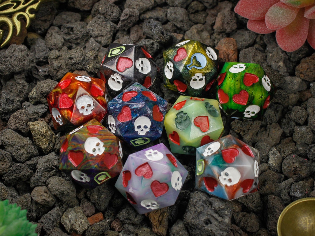 Death Save D20s / Sharp Edge Dice / Dice for Dungeons and Dragons ...