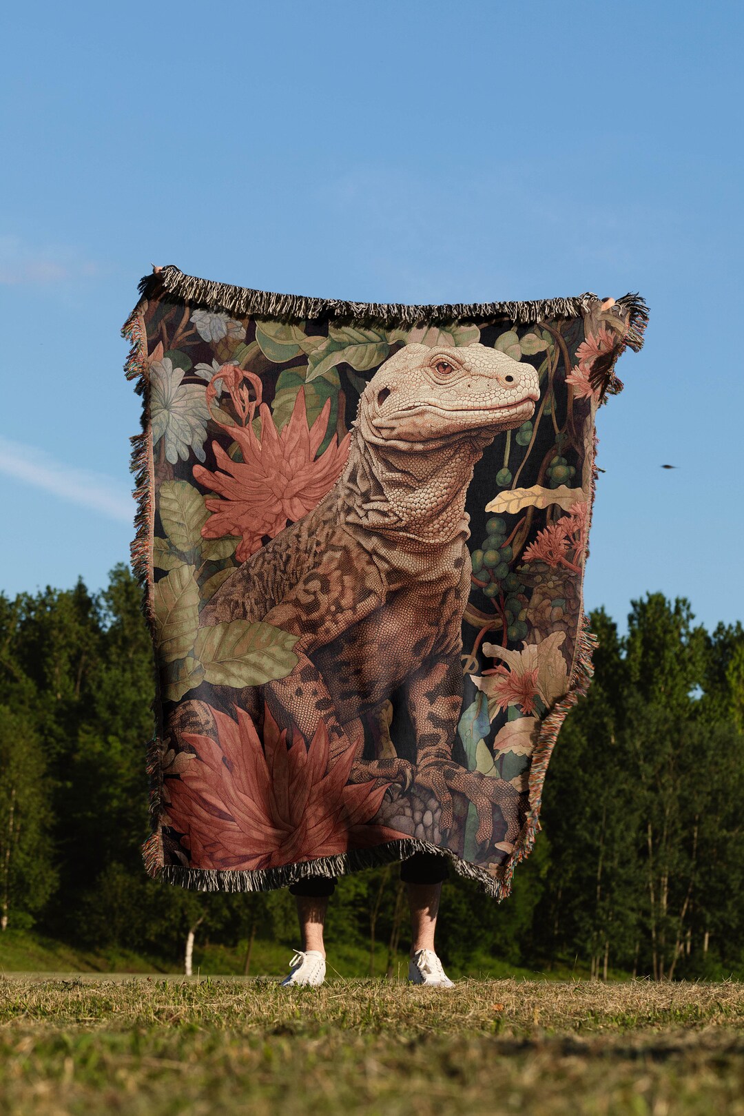 Monitor Lizard William Morris Inspired Woven Blanket Cottage - Etsy