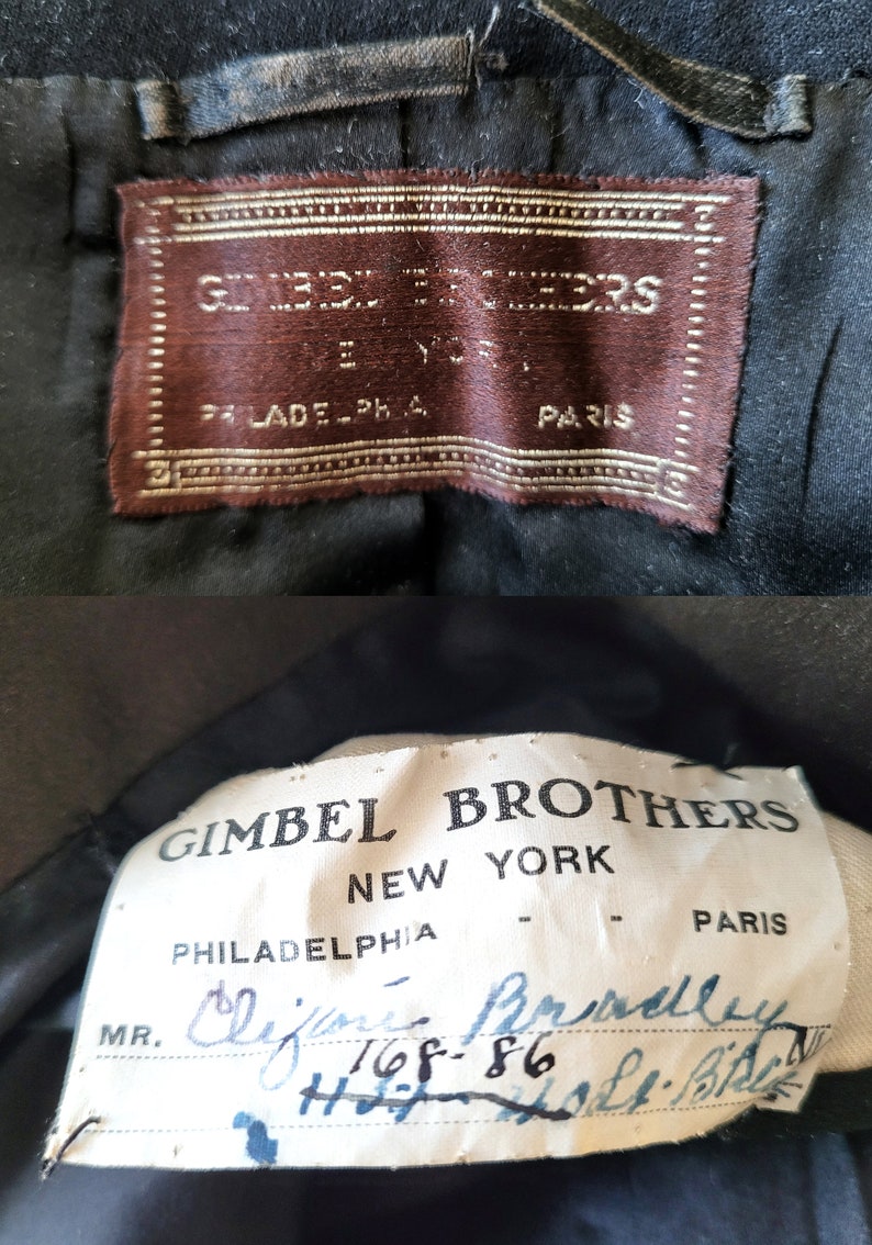 Vintage 1910s Gimbel Brothers Wool Silk Tailcoat: Silk Lapel Trim - Etsy
