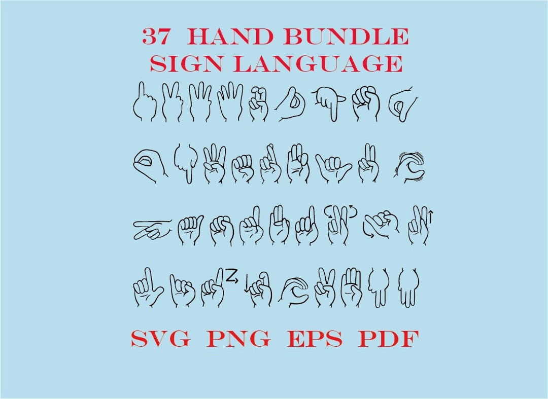 Hand Svg Bundle / Sıgn Language Svg Bundle /hands Line Vector / Cricut ...