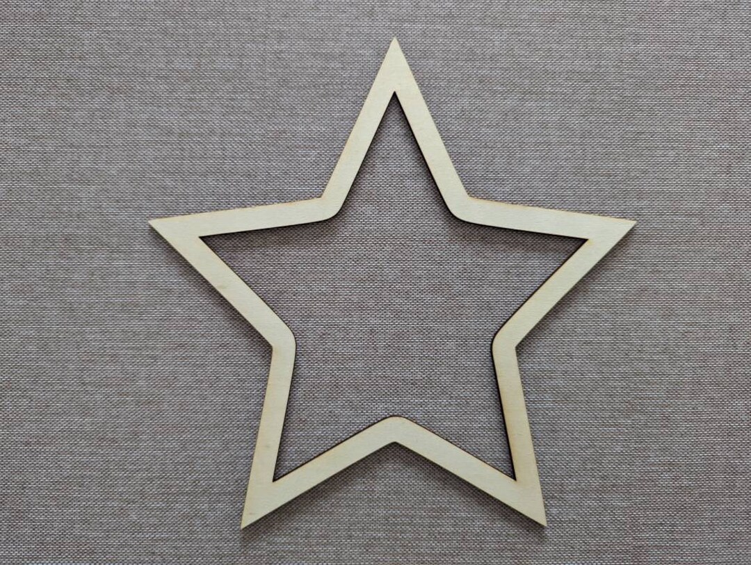 Large Blank Star Wooden Outline Craft Shape / Frame / Macrame Template ...